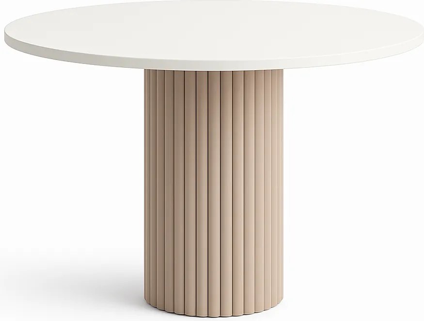 NW Kulatý jídelní stůl NESTORIO 2, 90 cm Barva/ dekor: Dub Hikora, Barva nohy stolu: Zlatá