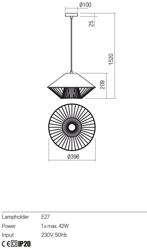 Redo Závěsné svítidlo Grill, ø39,6cm Barva: Zelená