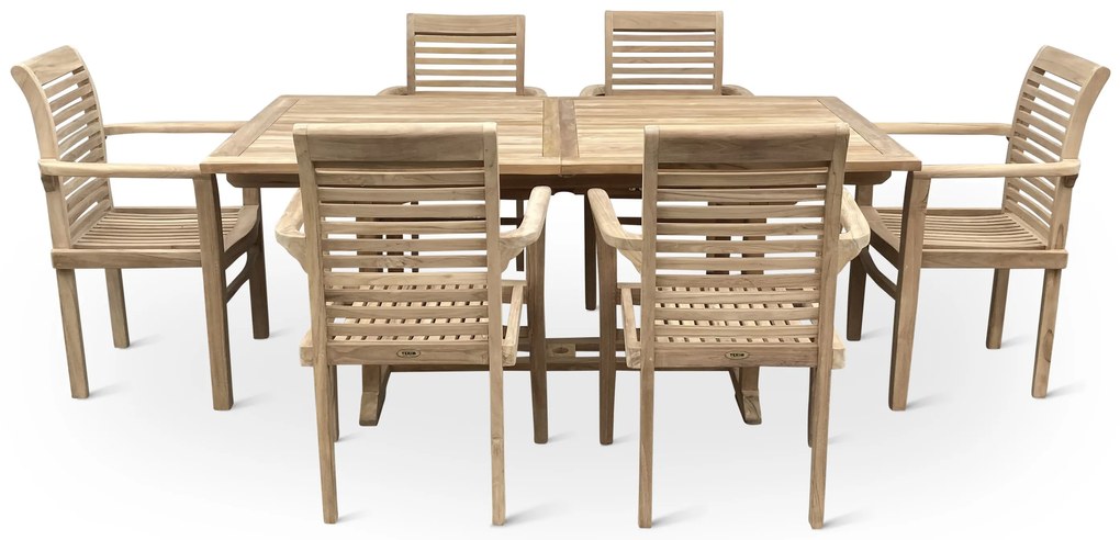 Noela Dřevěný zahradní nábytek Faisal I. teak set 1+6
