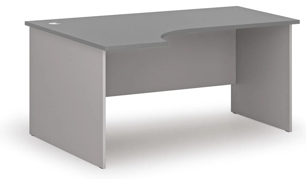Rohový kancelářský psací stůl PRIMO GRAY, 160x120 cm, levý, šedá/grafit