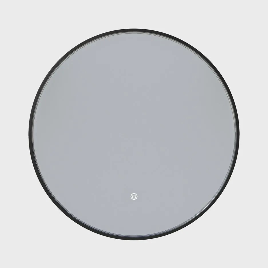 Erga Emma, ​​kulaté LED zrcadlo 60cm, černý kovový rám, 1380 lm, 6500K, zadní osvětlení, ERG-V01-201-6060-BK