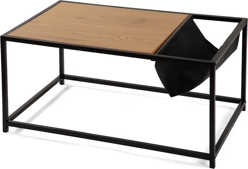 Černý/v přírodní barvě konferenční stolek v dekoru dubu 60x99 cm Bayen – Bonami Essentials