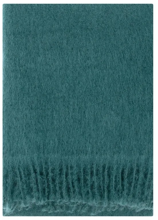 Mohérová deka Saaga Uni 130x170, smrkově zelená