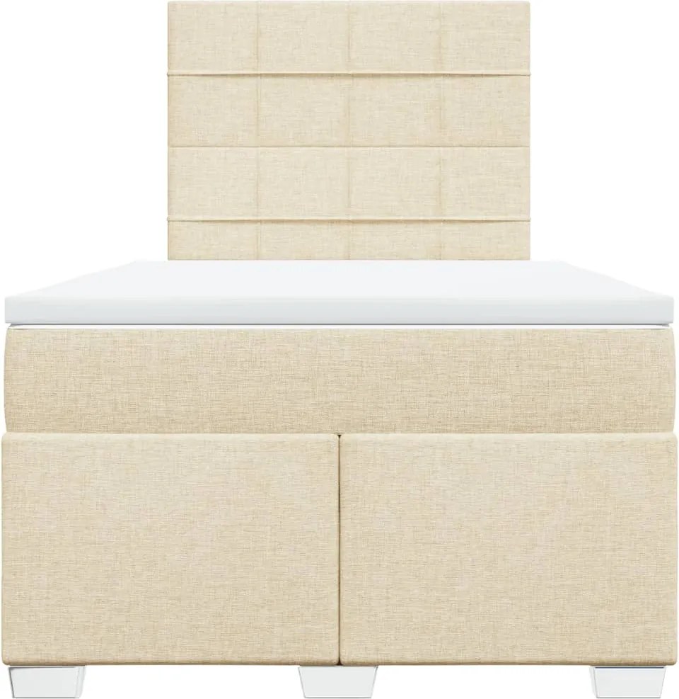 Box spring postel s matrací krémová 120x190 cm textil 3290432