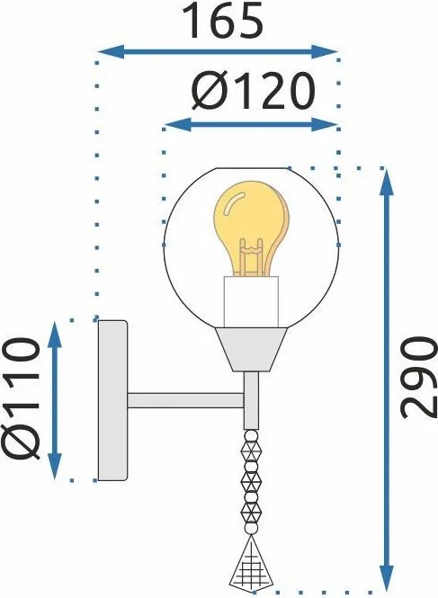 Toolight - Nástěnné svítidlo ve stylu LOFT 1xE27, chromová, OSW-08480