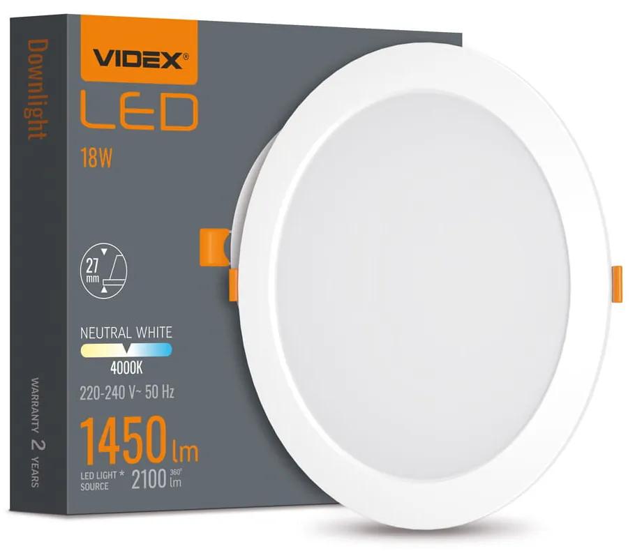 VIDEX LED panel zapuštěný kruhový 18W bílý neutrální
