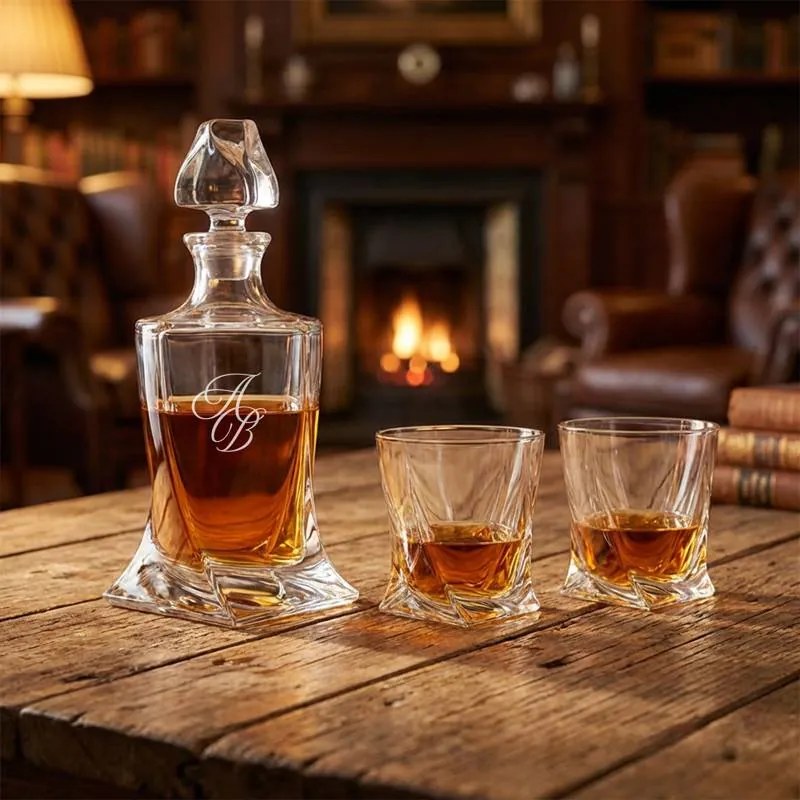 Pískovaný whisky set Hermes (1+2)
