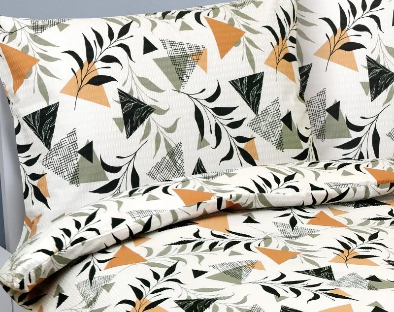 Bellatex Krepové povlečení na dvoudeku Béžová,Oranžová 180x220 cm, 2ks 70x90 cm