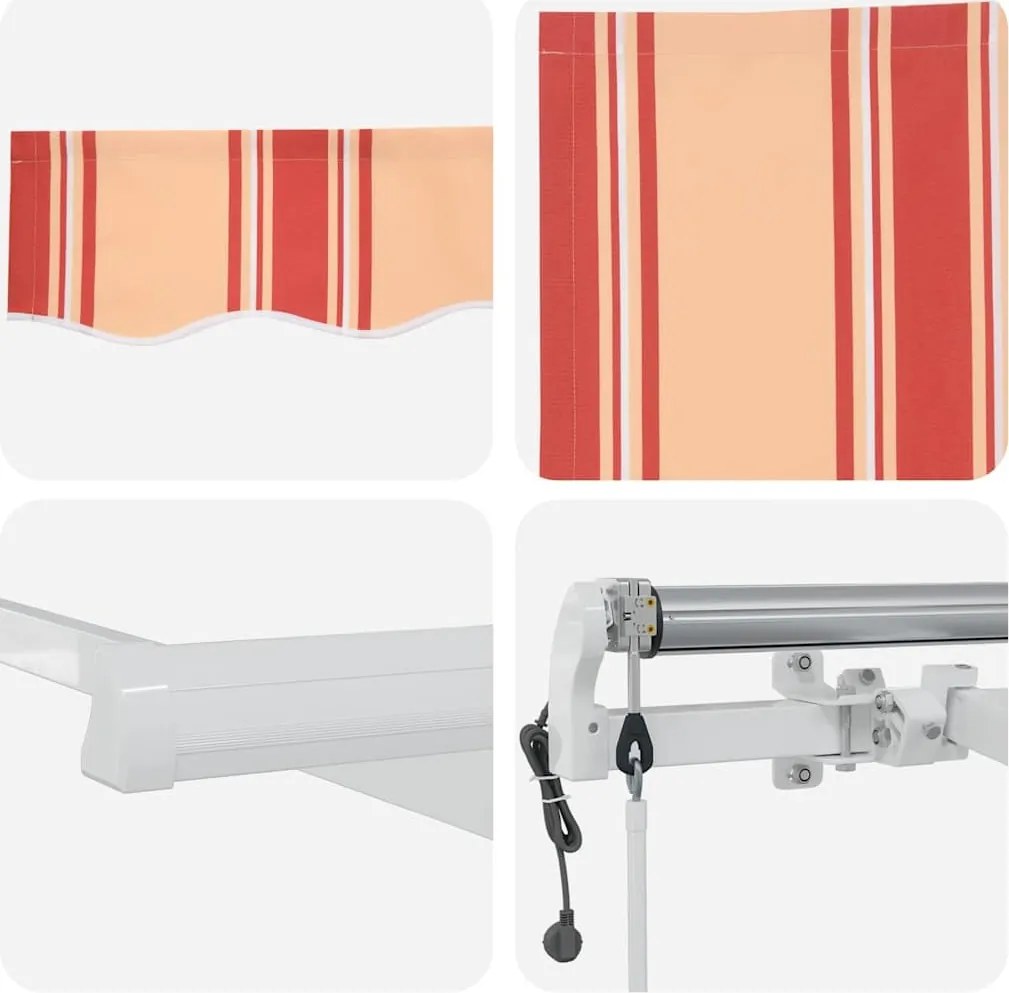 vidaXL Stahovací markýza Žlutá a oranžová 350 x 250 cm Látka a hliník [3330251]