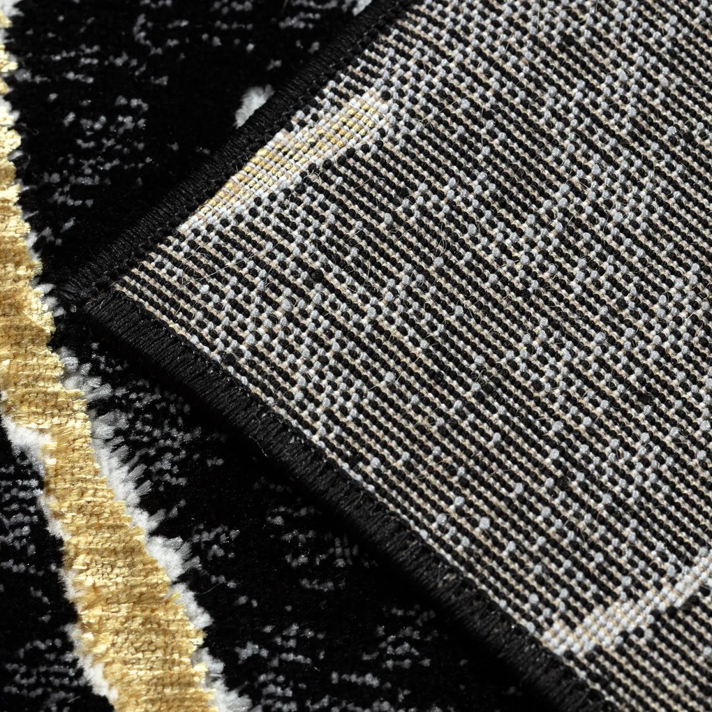Dywany Łuszczów, Kusový koberec Allure 1963 black/gold, 240x330, černá, kancelář