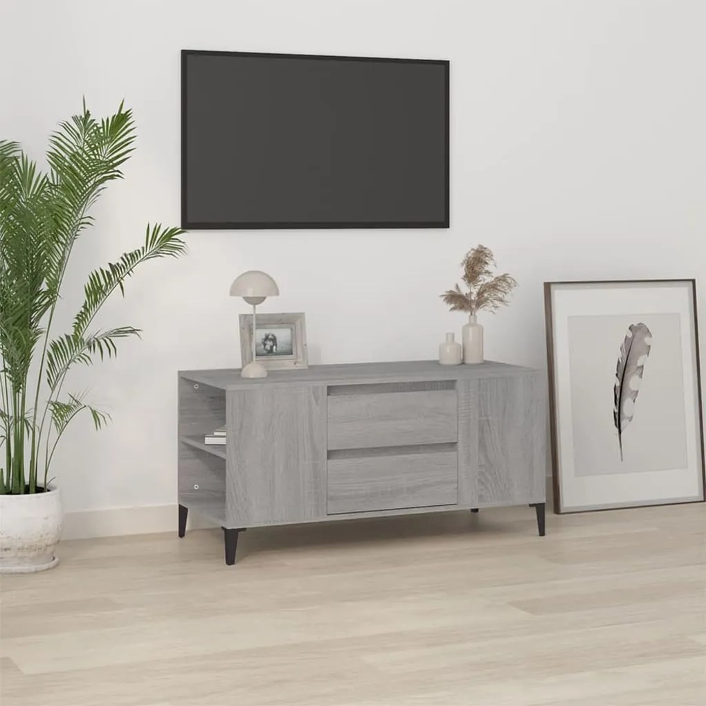 TV skříňka šedá sonoma 102x44,5x50 cm kompozitní dřevo