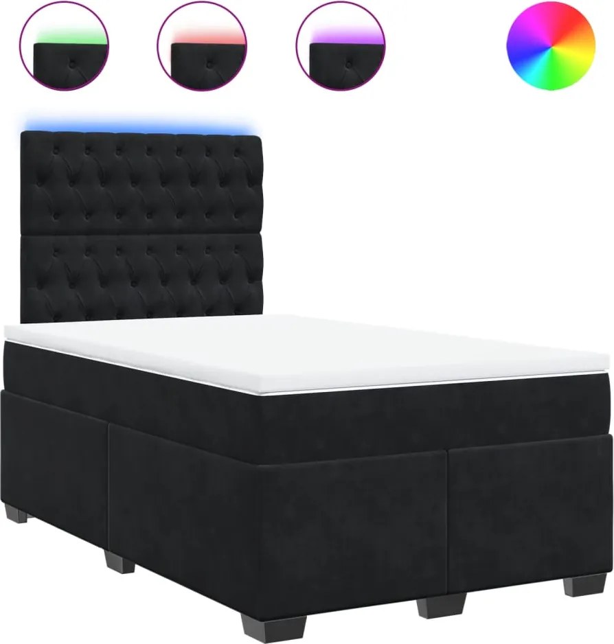 Box spring postel s matrací černá 120 x 200 cm samet 3293190