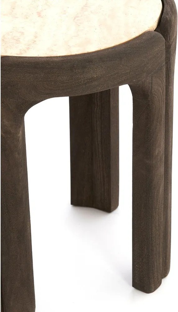 Kulatý odkládací stolek s deskou z kamene ø 45 cm Ali – Light & Living