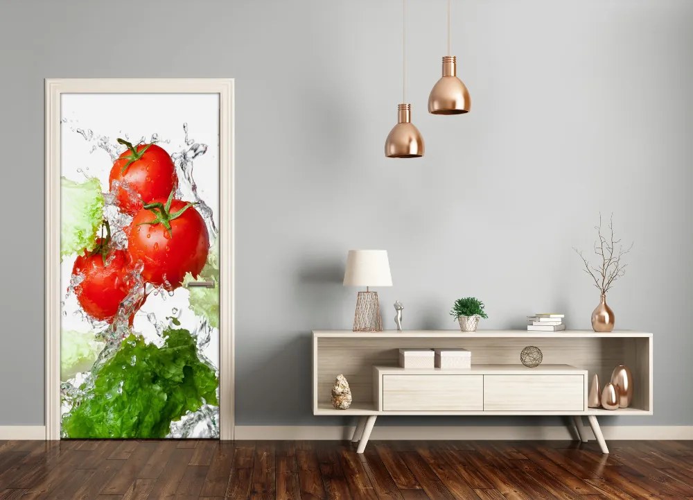Fototapeta na dveře samolepící rajčata a zelí 95x205 cm