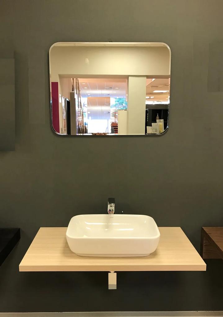 AMIRRO Zrcadlo na zeď do pokoje do ložnice do koupelny kulaté oválné tvarové CORAL 60 x 80 cm s fazetou 10 mm a zaoblenými rohy 712-031