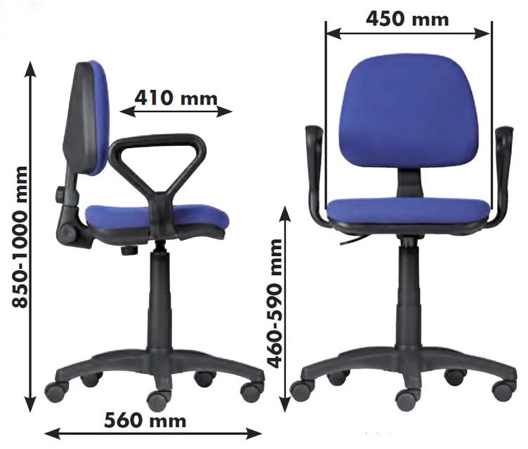 Pracovní židle Milano s područkami, modrá
