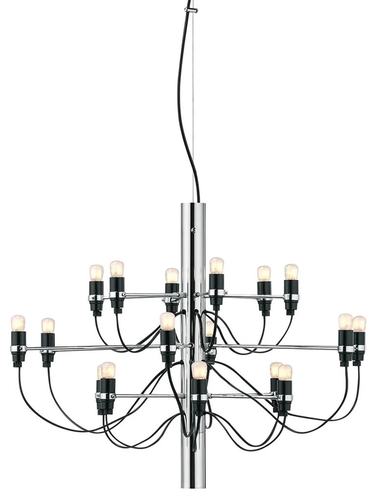 Flos 2097-18, luxusní chromový lustr, 18x15W E14 mléčná, prům. 69cm, výška 51cm