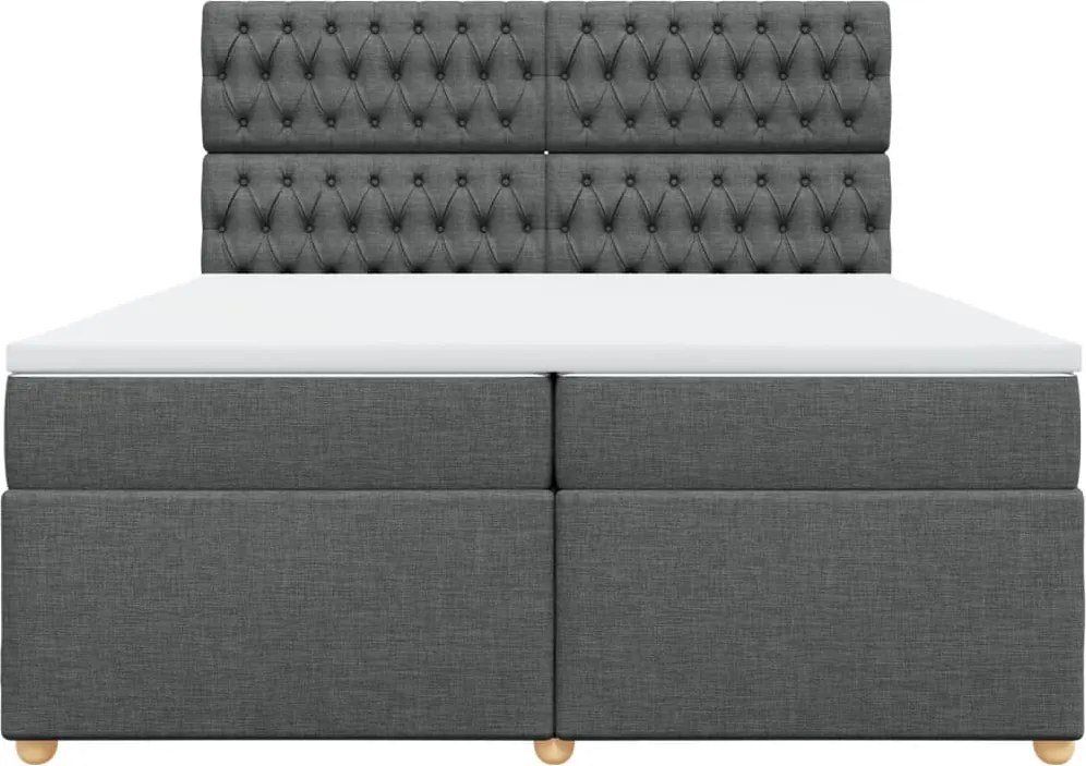 Box spring postel s matrací tmavě šedá 200x200 cm textil 3291395