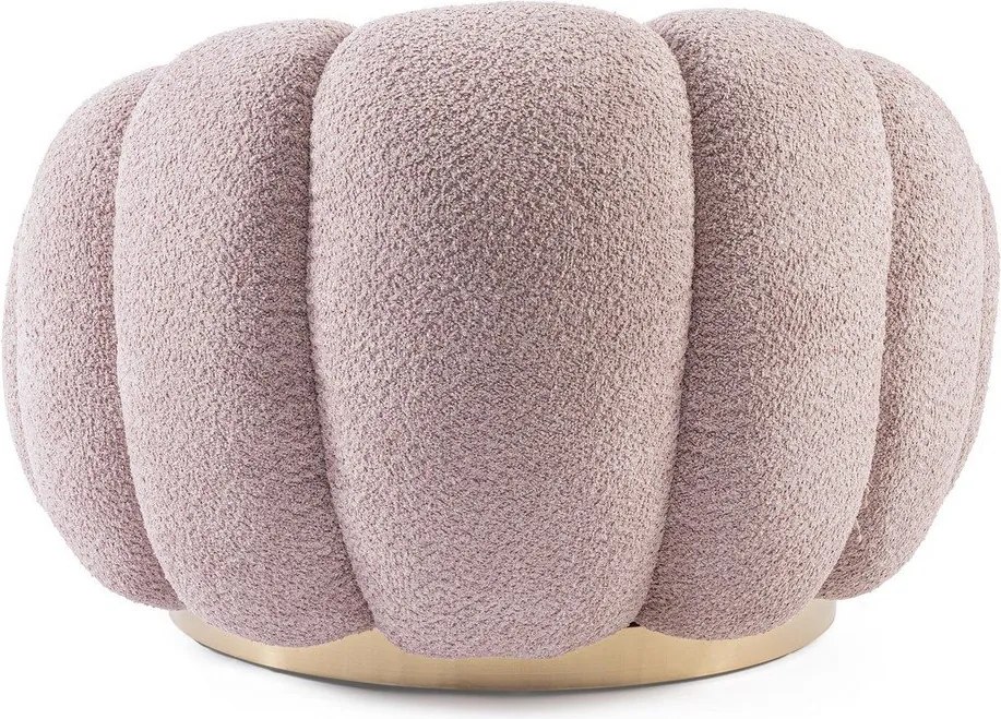 Růžové otočné křeslo z textilie bouclé Florel – Bizzotto