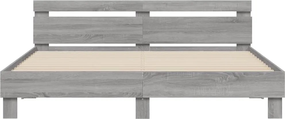 Rám postele s čelem šedý sonoma 180 x 200 cm kompozitní dřevo 3207404
