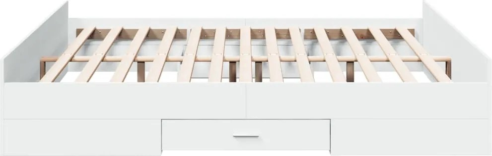 Rám postele se zásuvkami bílý 180 x 200 cm kompozitní dřevo 3280272