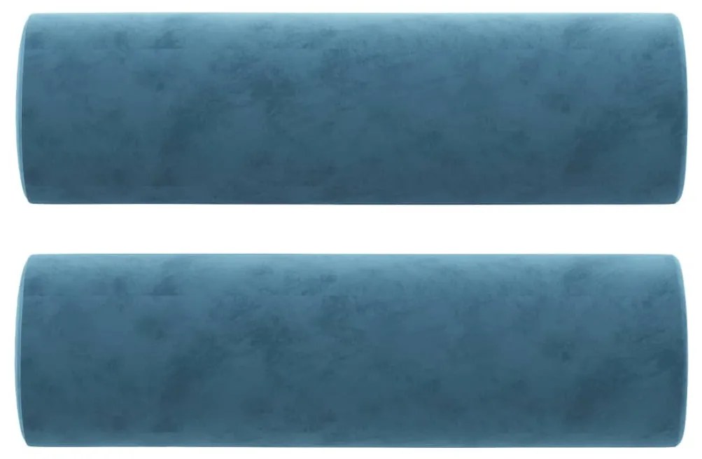 3místná pohovka s polštáři modrá 180 cm samet - Default Title
