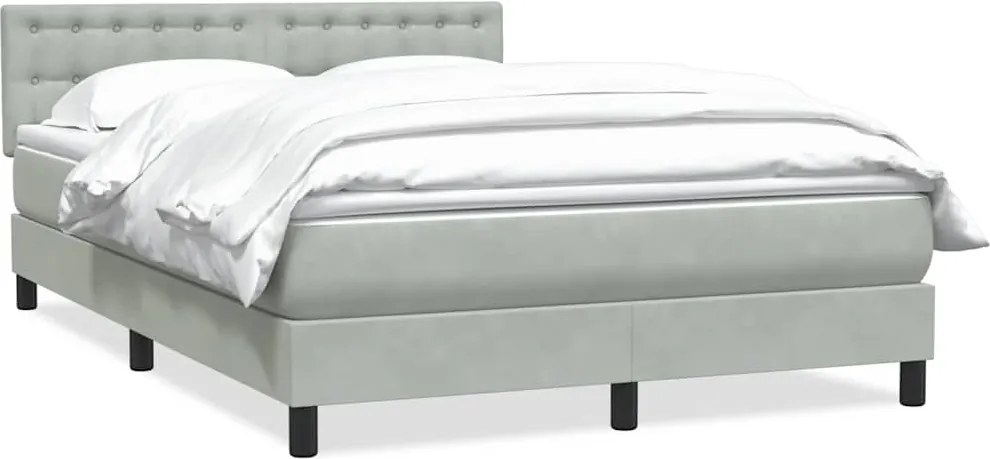 Box spring postel s matrací světle šedá 160x210 cm samet 3316599