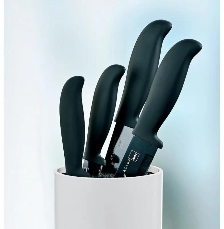 KELA Sada kuchyňských nožů 5 ks ve stojanu ACIDA bílá KL-11286