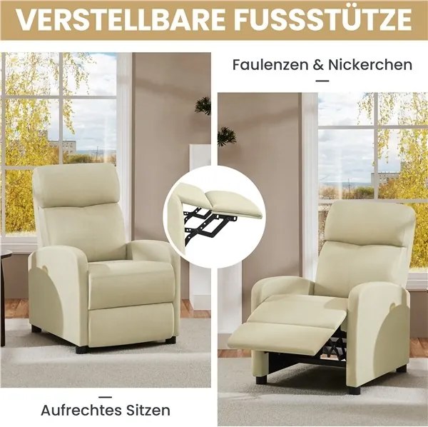 Křeslo Yaheetech – béžová, polyester (257021800570)