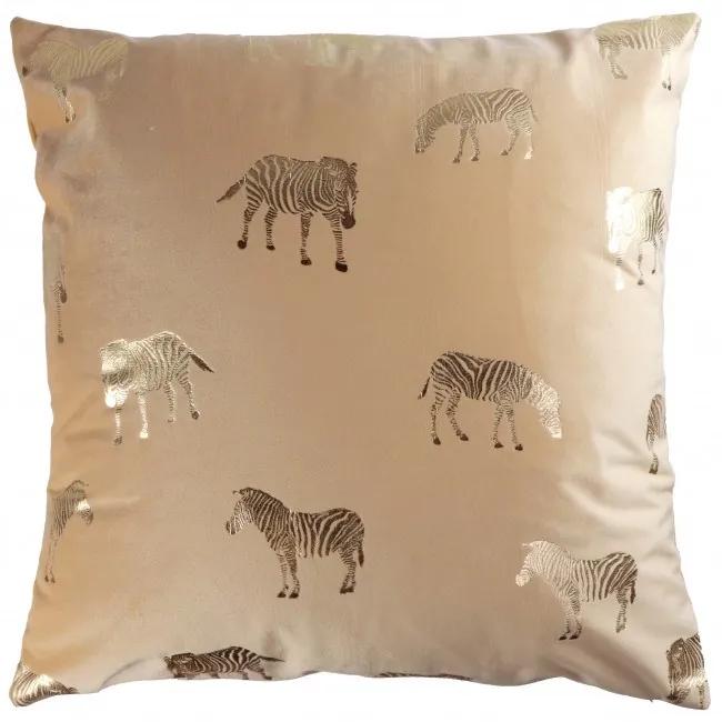 Unique Living Dekorativní polštář Zebra medový 45 x 45 cm | BIANO