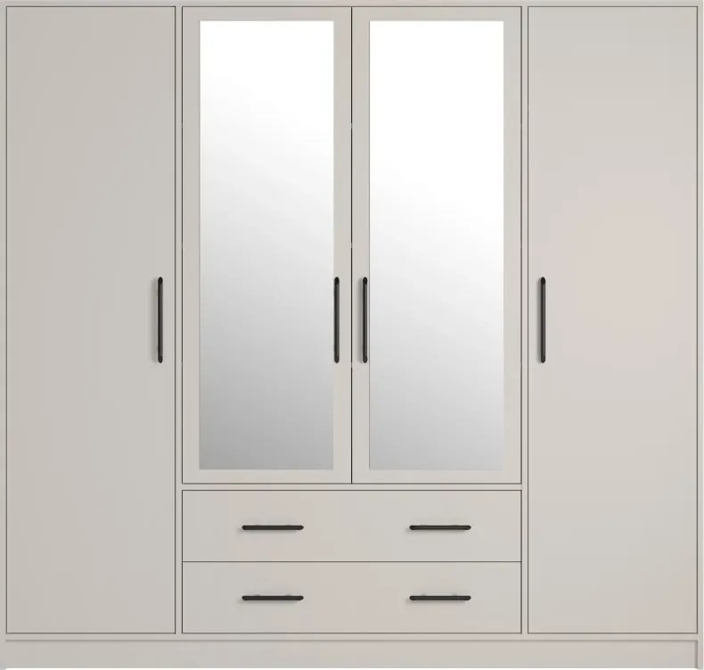 Šatní skříň Smart 200 cm Kašmír, kašmír/zrcadlo