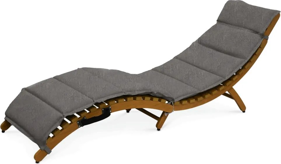 Zahradní lehátko AZL-L1301 GREY, hliník, šedá (54 x 192) cm hnědá