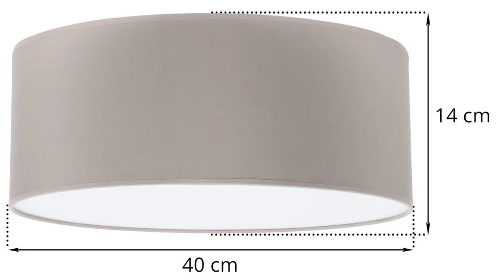 Stropní svítidlo Gaja, 1x béžové textilní stínítko, (bílé plexisklo), (fi 40cm)