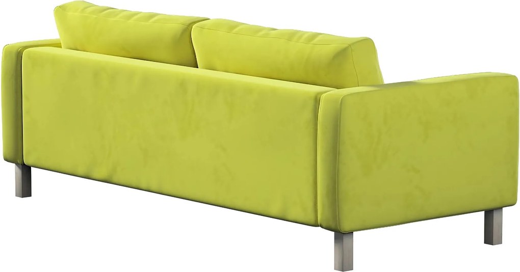 Potah na pohovku IKEA  Karlstad 3-místná, nerozkládací, krátký barva zelená látka lesklé, sametová