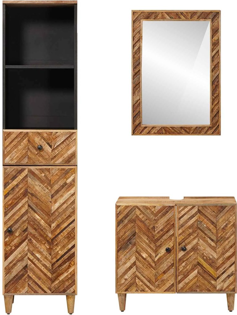 Sada koupelnových skříněk 3 ks 62 x 33 x 58 cm 3310178