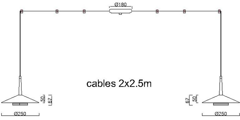 Mantra Orion, moderní černé svítidlo s mosaznými prvky LED 2 x 8W 1180lm 3000K, průměr 25cm
