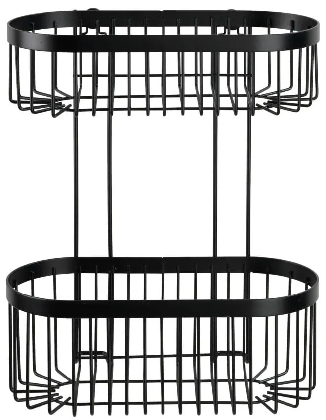 Černý nástěnný košík Wenko Classic Plus 2 Tier