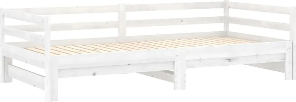 Výsuvná válenda 2 x (90 x 200) cm bílá masivní borovice 3083655
