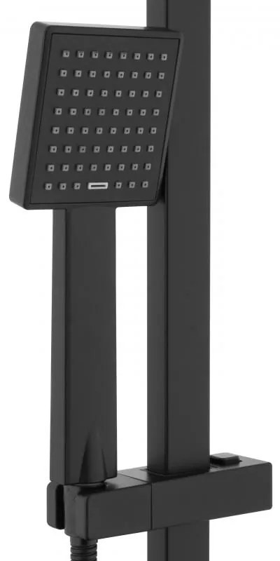 Erga Goba, sprchová souprava s termostatickou baterií a dešťovou hlavicí 30x30 cm, černá matná, ERG-YKA-BP.GOBA-THERM-30-BLK