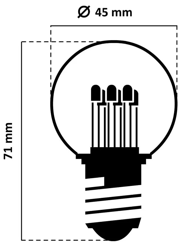 LED žárovka LBE, modrá, 6 diod, patice E27, IP44
