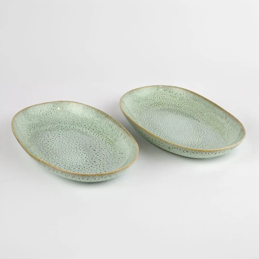 TAVIRA Servírovací talíř 36 x 22 cm - zelená