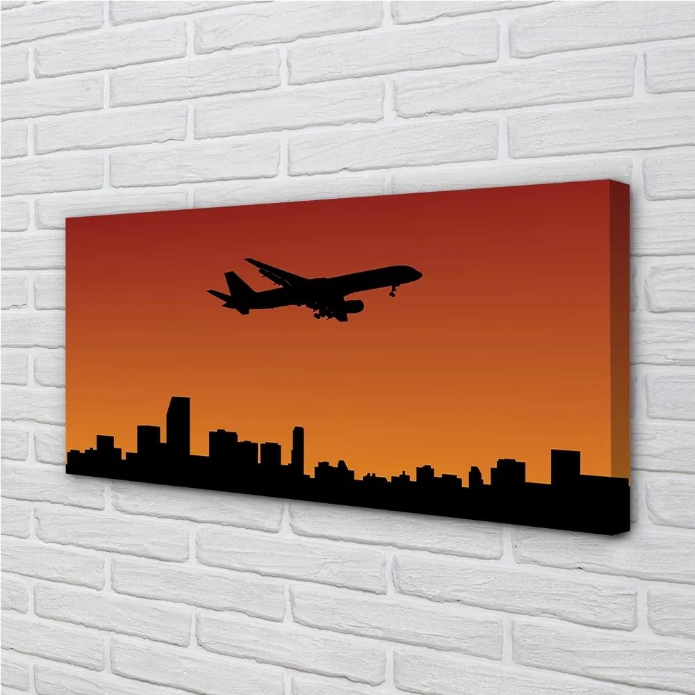 Obrazy na plátně Letadlo a slunce oblohu 140x70 cm