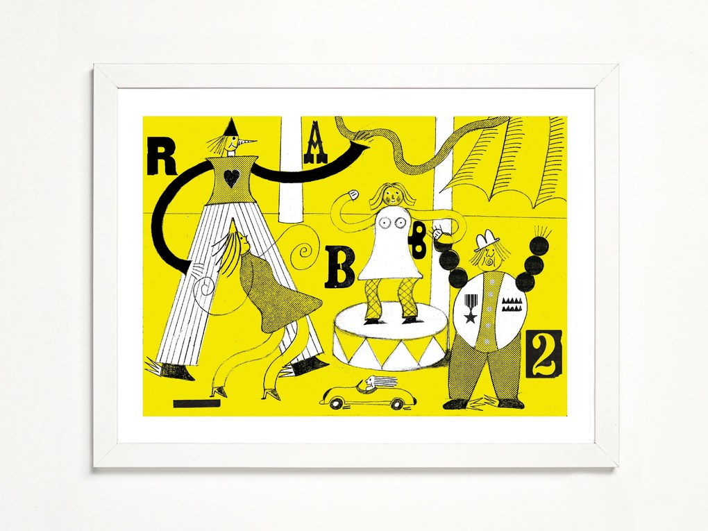 Přemysl Černý | Cirkus Rám: Bílý, Velikost: 40 x 60 cm