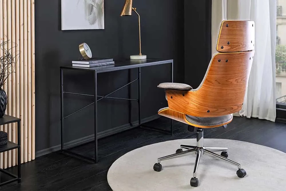 Designová kancelářská židle Uriela ořech / šedá