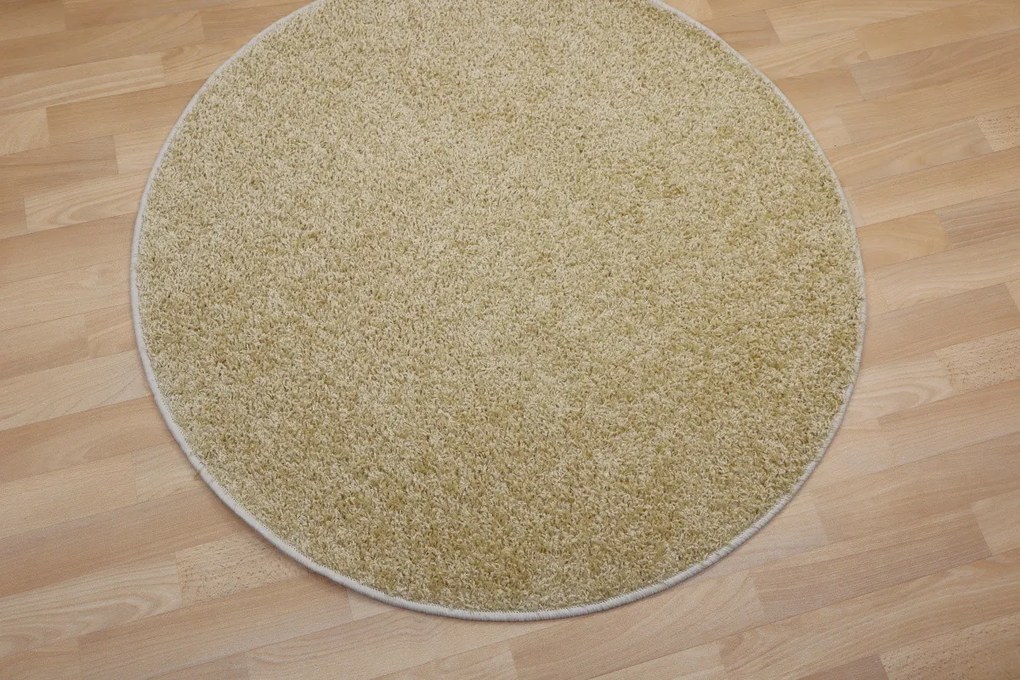 Vopi, Kusový koberec Color shaggy béžový kruh, 80x80 (průměr) kruh, béžová, ložnice