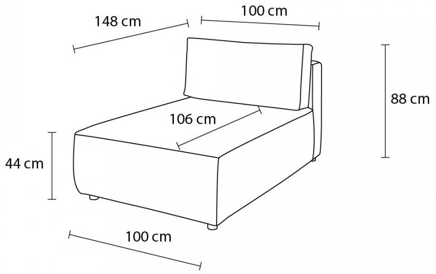 Světle zelený variabilní manšestrový modul pohovky Nihad modular – Bobochic Paris
