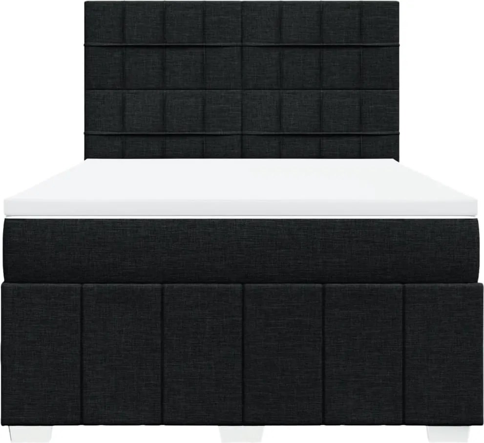 Box spring postel s matrací černá 140 x 190 cm textil 3291665