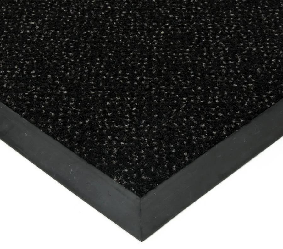Černá textilní čistící vnitřní vstupní rohož Cleopatra Extra - 80 x 100 x 0,9 cm