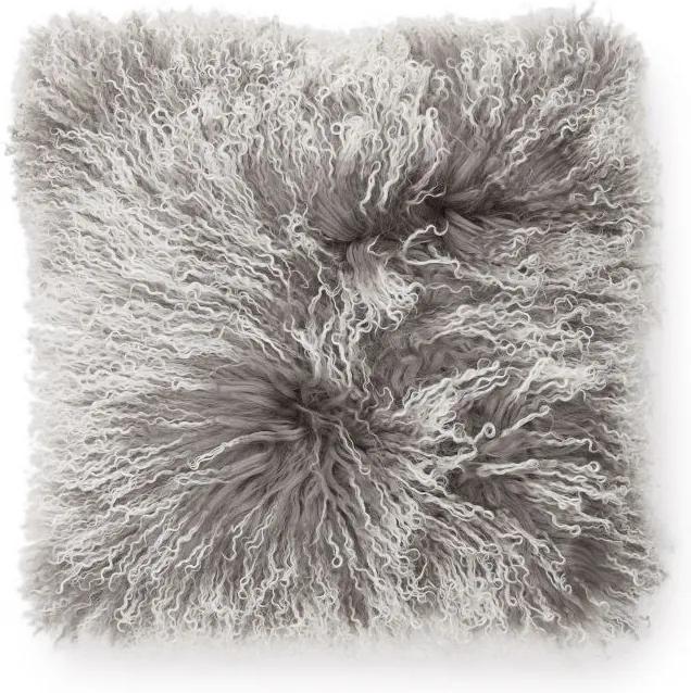Polštář tibetská kožešina šedá Snowtop 40x40 cm