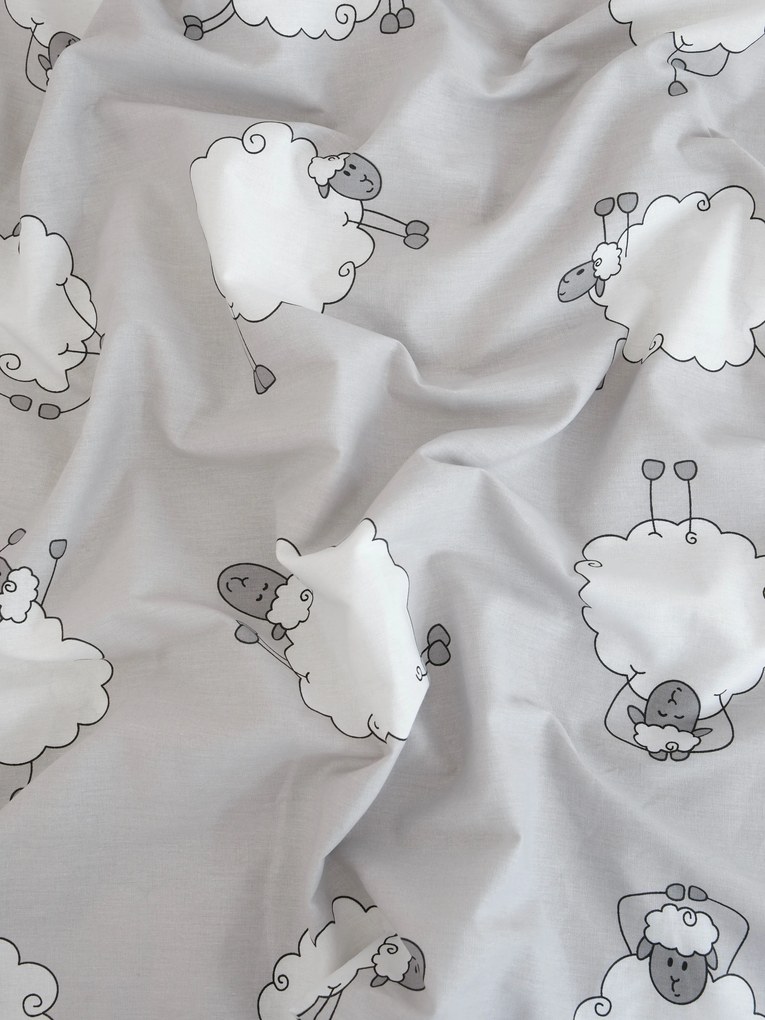 MK Lůžkoviny Bavlněný povlak na polštář Renforcé 40 x 60 cm - Ovečky Morning Yoga šedý